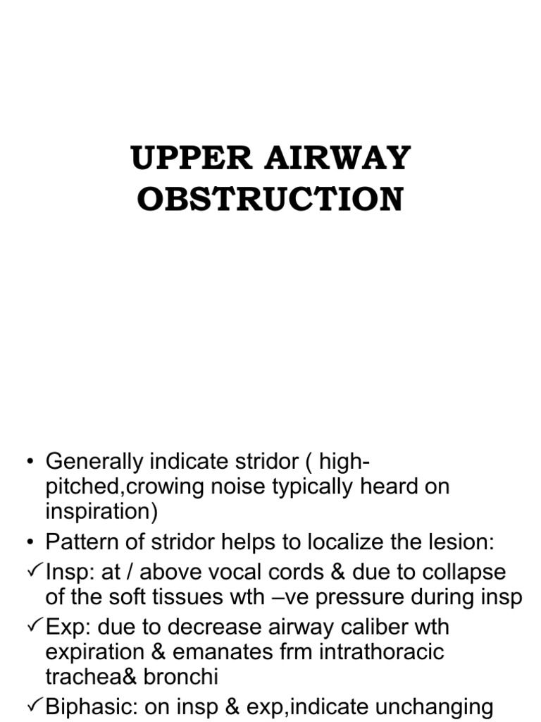 Upper Airway Obstruction | PDF | Medical Specialties | Clinical Medicine