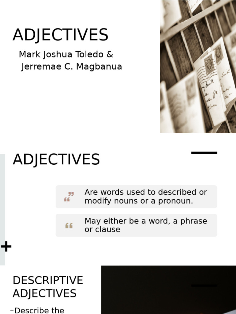 Adjectives Overview | PDF