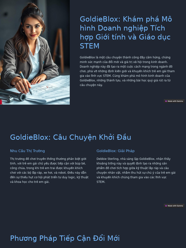 GoldieBlox Kham Pha Mo Hinh Doanh Nghiep Tich Hop Gioi Tinh Va Giao Duc STEM (1) | PDF