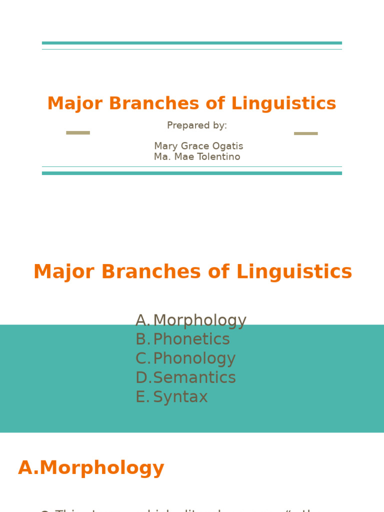 Major Branches of Linguistics | PDF | Morphology (Linguistics) | Phonetics