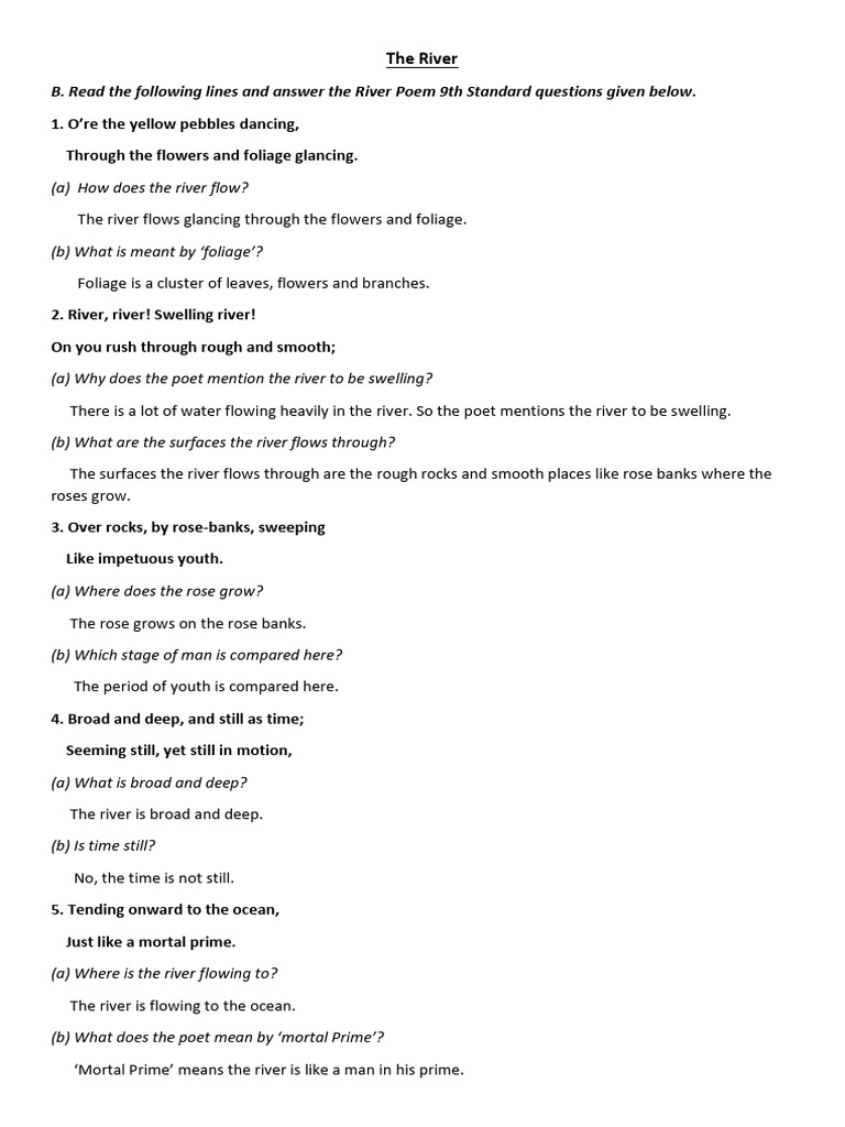 The River | PDF | Poetry