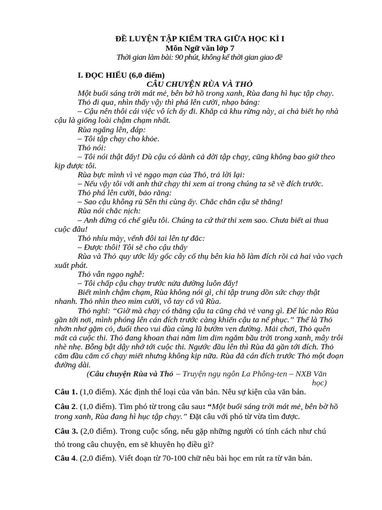 Đề Luyện Tập KT GHK1 - V7 - NH24-25 | PDF