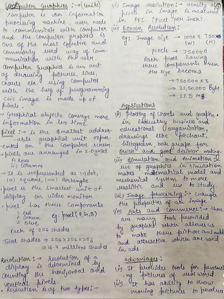 CG Notes 1 2 3 4 Handwritten | PDF