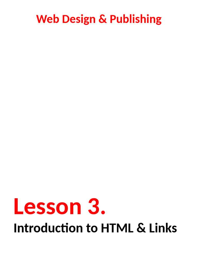 Lesson 3 Week 3 | PDF | Html | Html Element