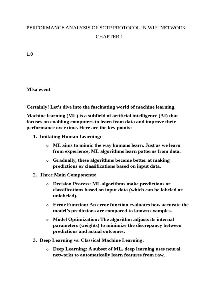 Performance Analysis of SCTP Protocol in Wifi Network | PDF | Machine Learning | Artificial ...