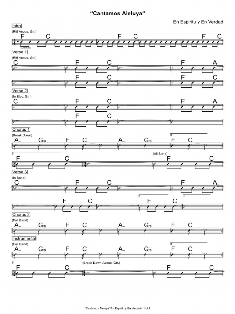 Cantamos Aleluya - En Espíritu y En Verdad | PDF