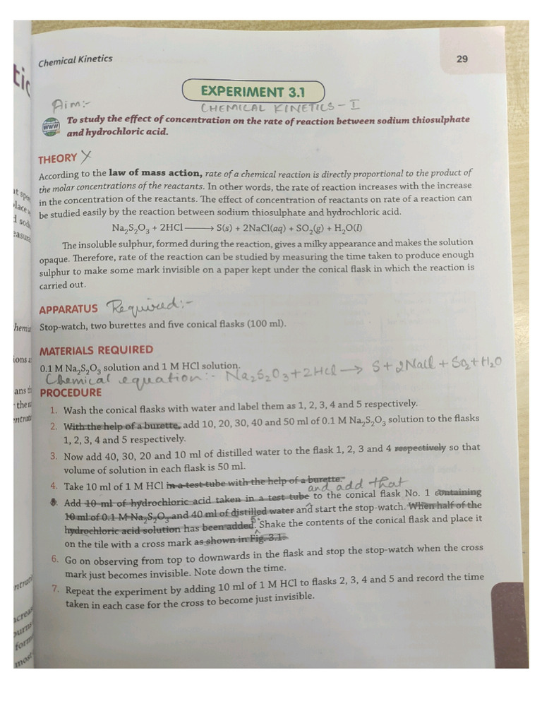 Chemical Kinetics Experiment | PDF