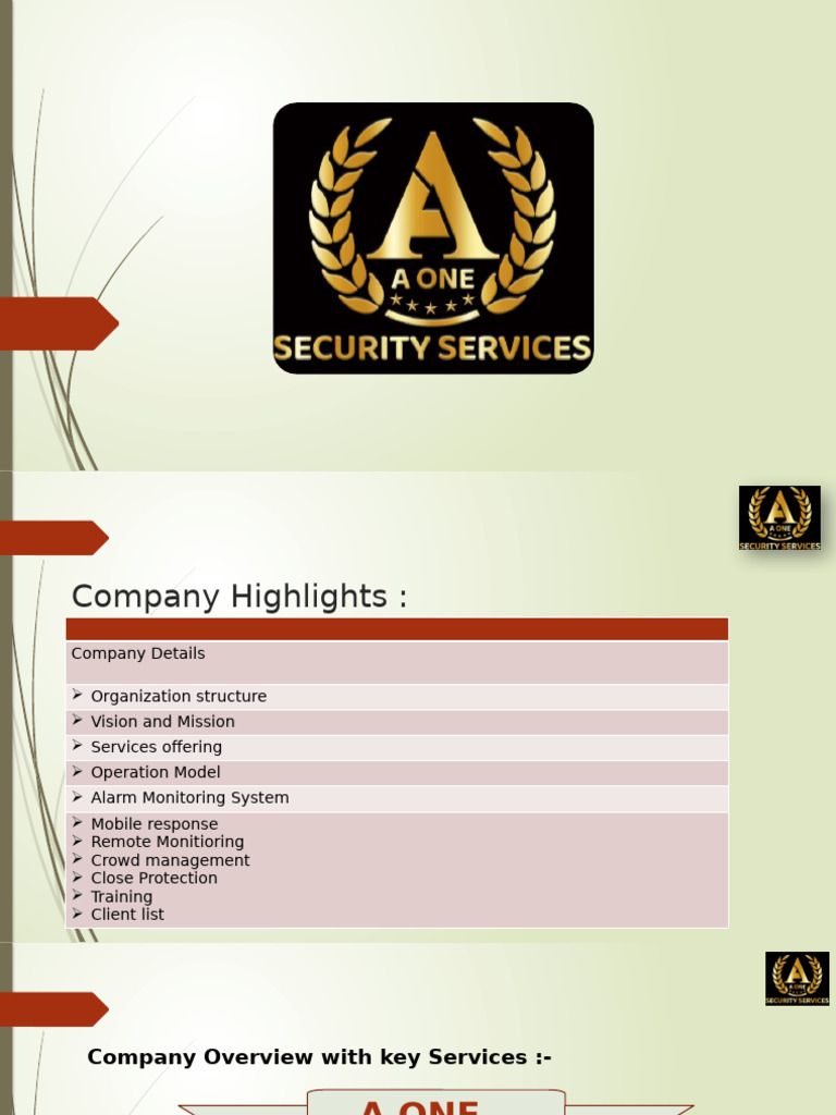 Aone Security Services | PDF
