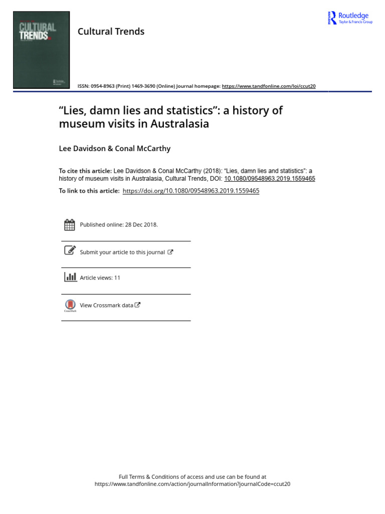Lies Damn Lies and Statistics A History | PDF | Museum