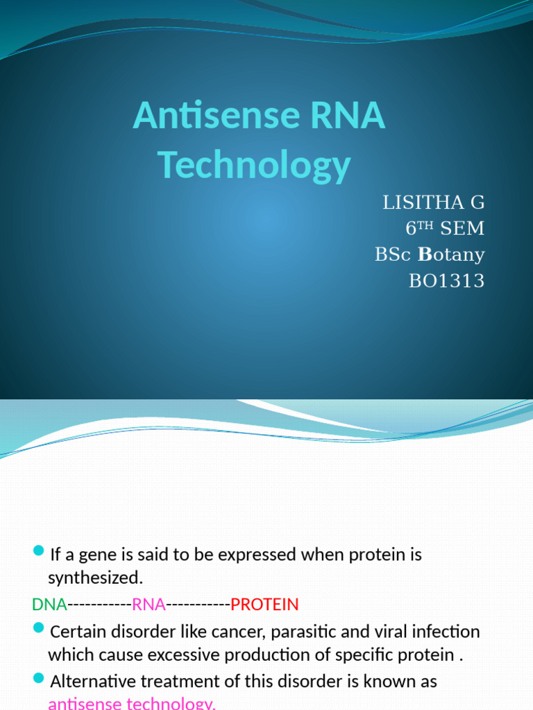 Antisense RNA Technology | PDF | Sense (Molecular Biology) | Rna