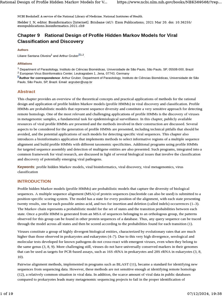 Rational Design of Profile Hidden Markov Models for Viral Classification and Discovery ...