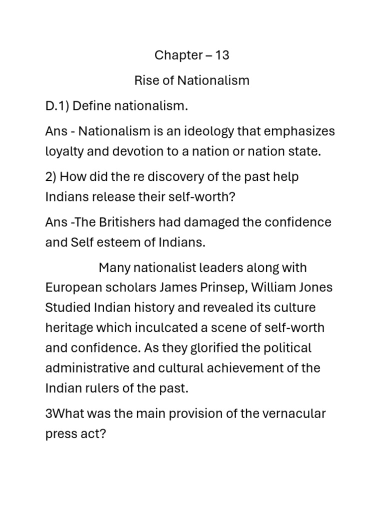 History ; Chapter 13 | PDF | Nationalism | British Raj