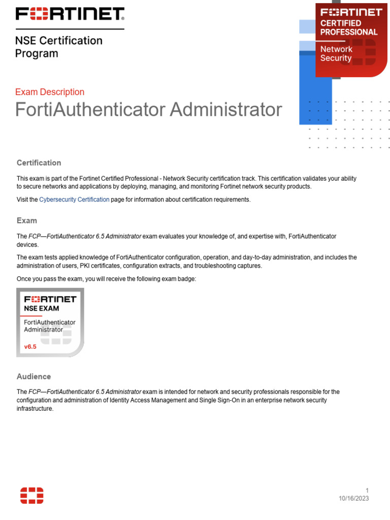 FortiAuthenticator 6.5 Administrator Exam Description | PDF | Radius ...