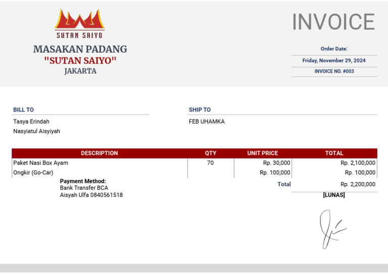 Invoice (Paid) #003 | PDF