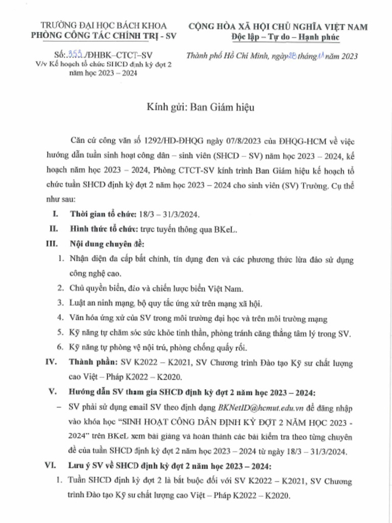 TB-to-chuc-SHCD-dinh-ky-dot-2-NH-2023-2024 | PDF