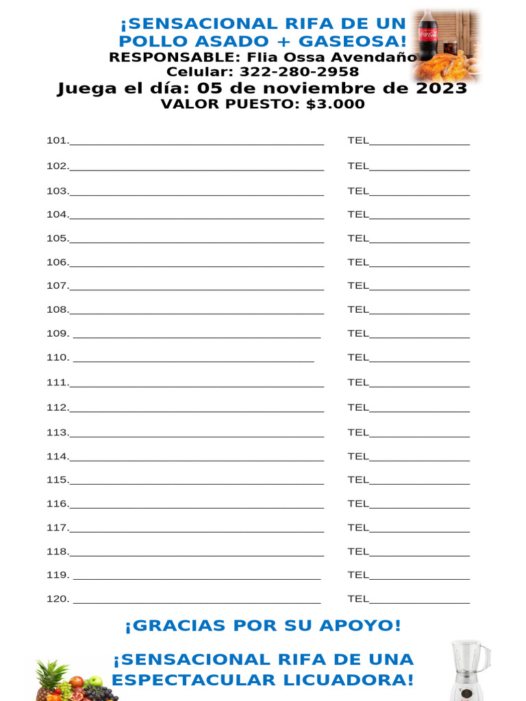 Plantillas para Rifas de Productos | PDF