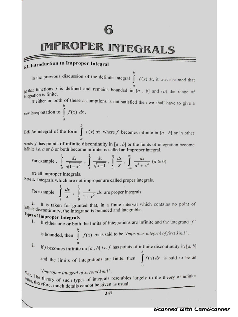 Improper Integrals | PDF