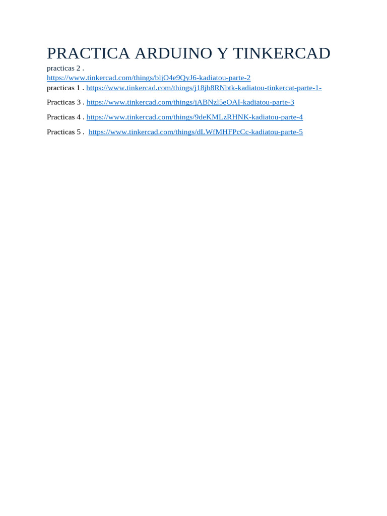 Practica Arduino y Tinkercad | PDF Practica Arduino y Tinkercad | PDF