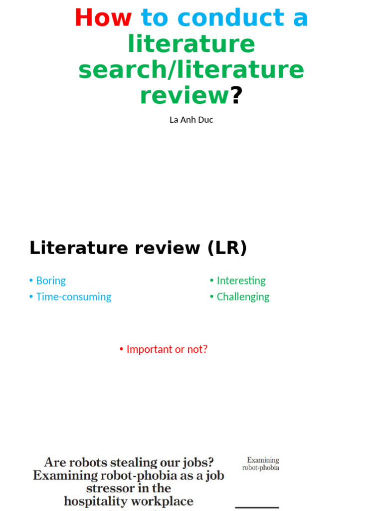How To Conduct A Literature Search | PDF