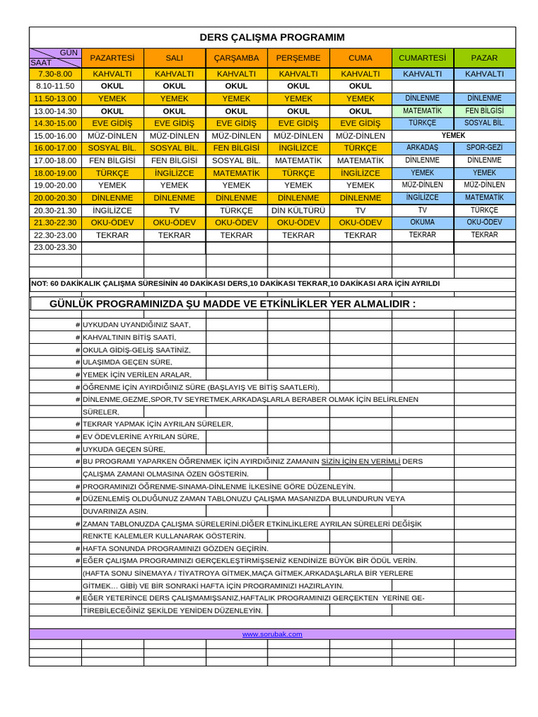 07103604_DERS-CALISMA-PROGRAMI | PDF
