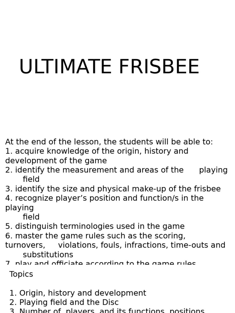 Ultimate Frisbee | PDF | Sports Equipment