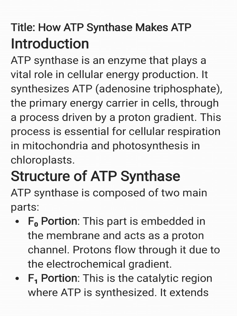 ATP synthase | PDF