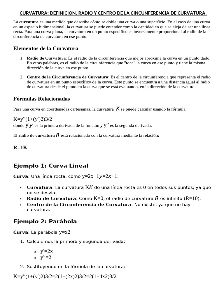 Curva Tura | PDF | Curva | Geometría
