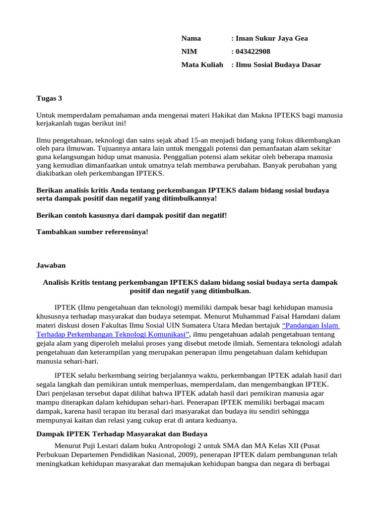 Tugas 3 ISBD Iman | PDF