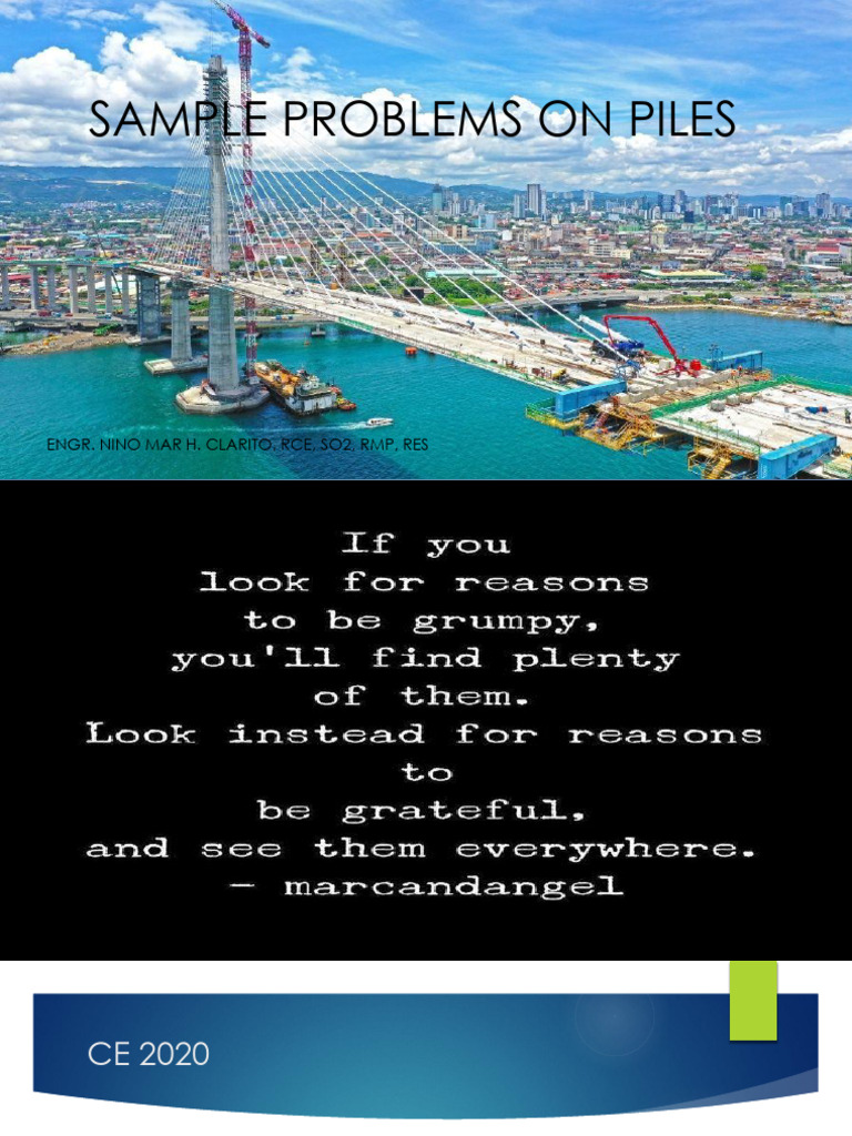 Sample Problems On Piles | PDF | Deep Foundation | Applied And Interdisciplinary Physics