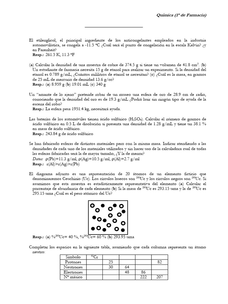 Problemas Tema 2 | PDF | Oxígeno | Bicarbonato de sodio