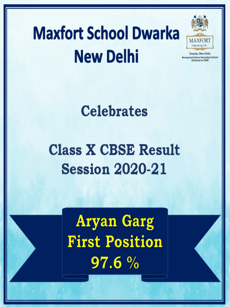 Maxfort Dwarka CBSE Results 2020-21 | PDF