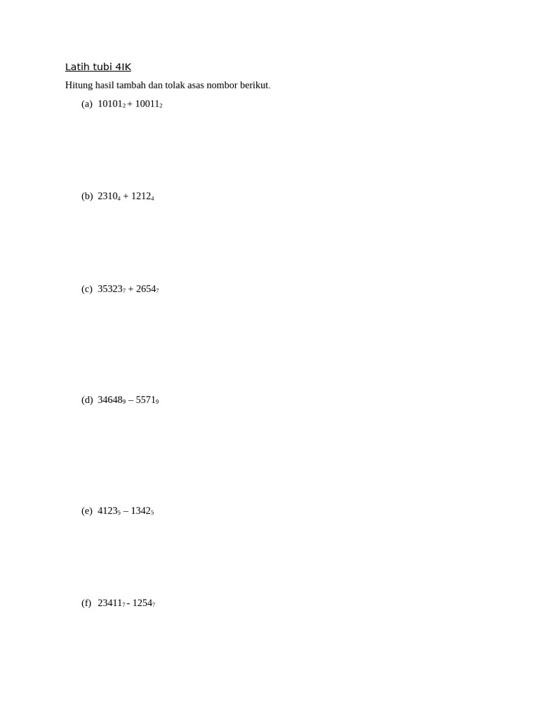 Latih tubi 4IK | PDF