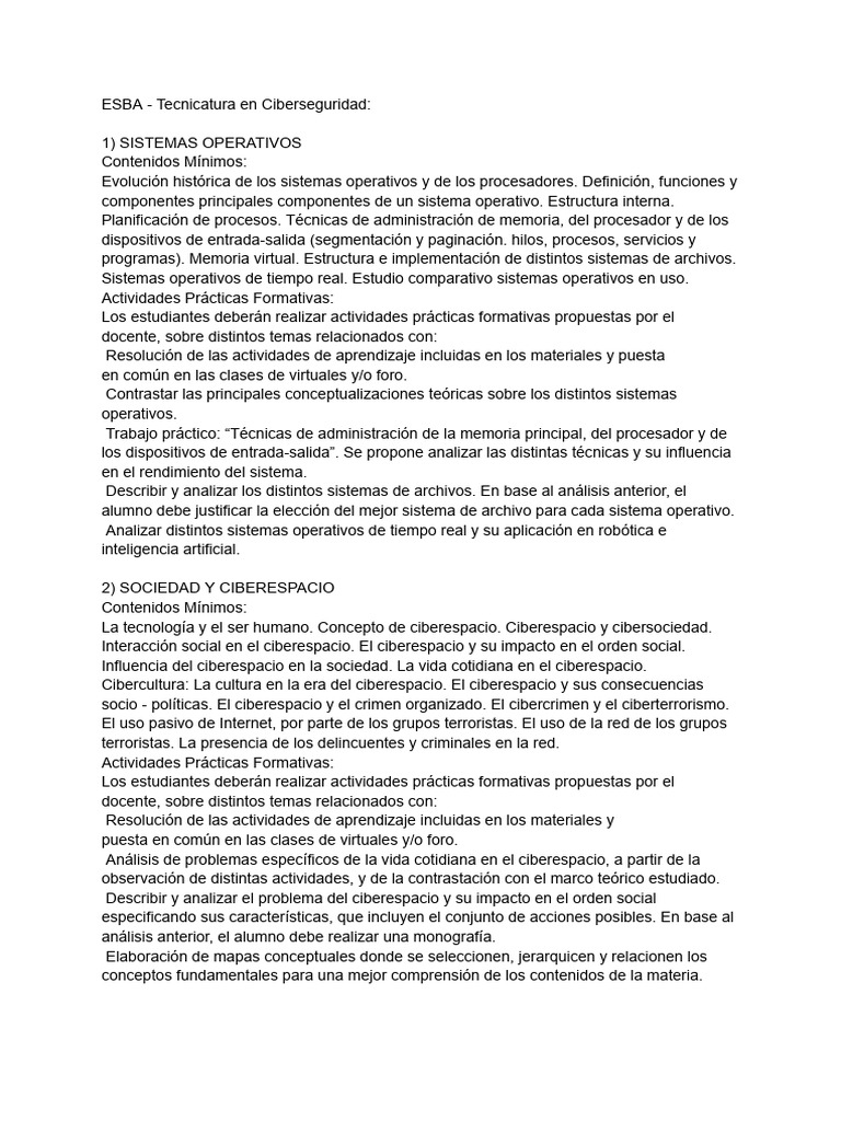 Plan ESBA | PDF | Seguridad | La seguridad informática