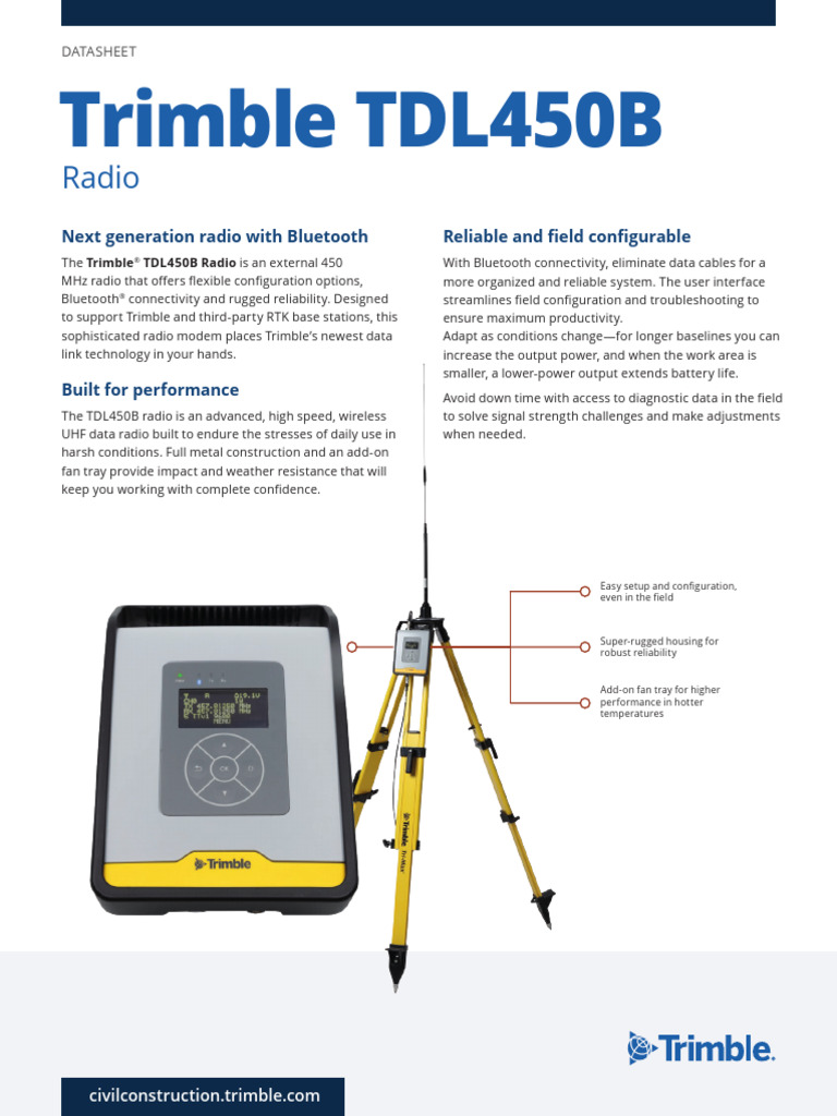 trimble-tdl450b-radio-datasheet-english | PDF | Radio | Bluetooth