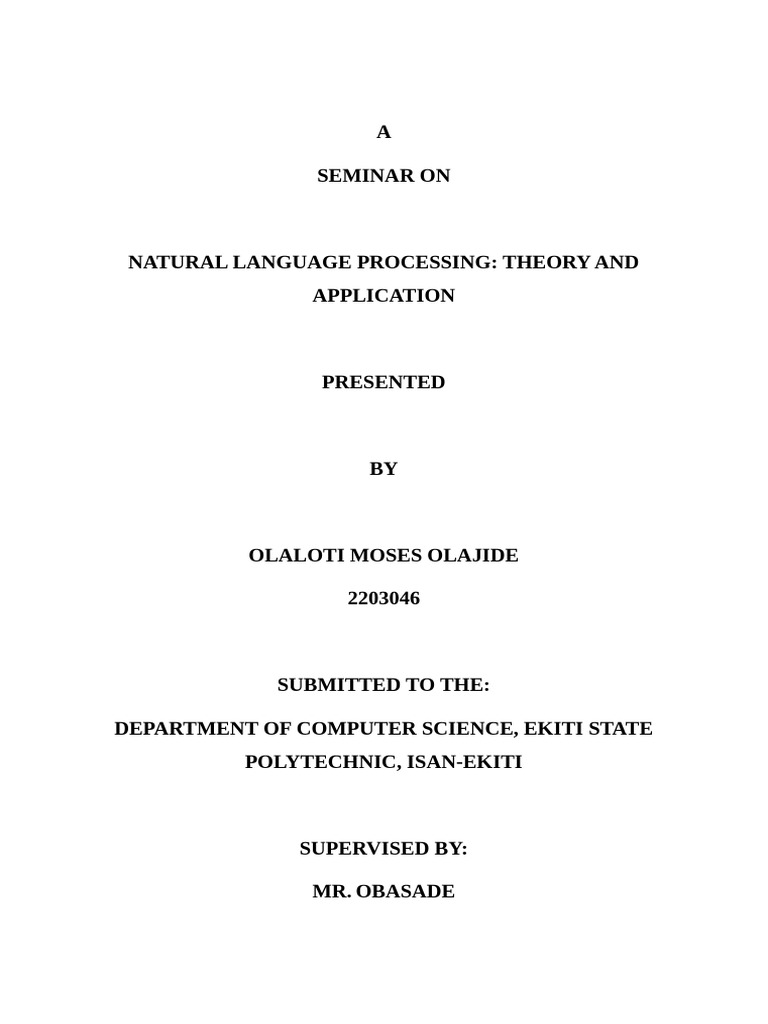 Natural Language Processing - Theory and Application | PDF | Semantics ...