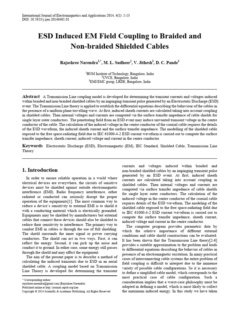 ESD Induced EM Field Coupling | PDF | Electromagnetic Interference ...