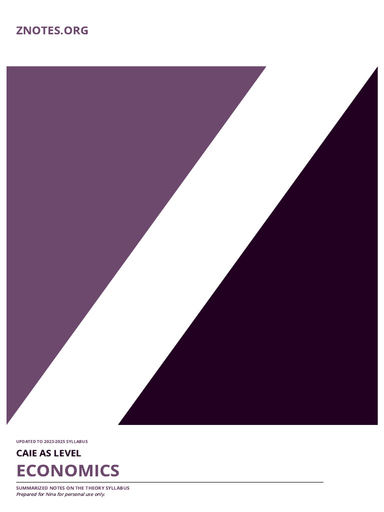 CAIE As Level Economics Theory | PDF | Demand | Economics