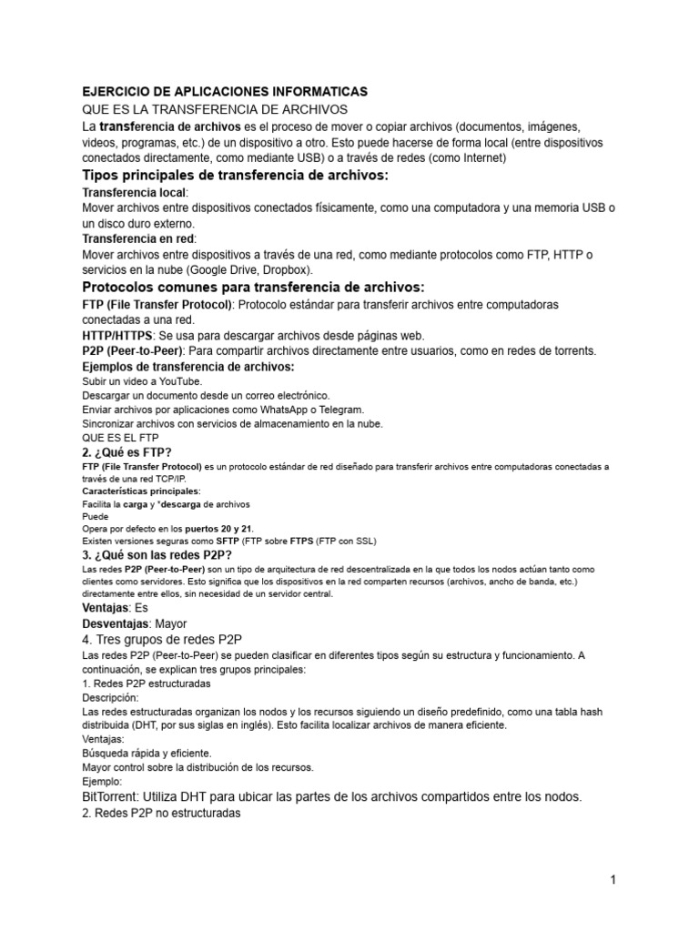 Ejercicio | PDF | Protocolo de transferencia de archivos | De igual a igual