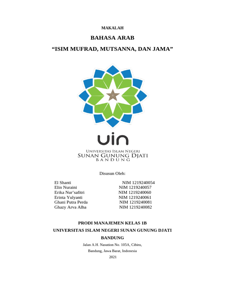 Isim Mufrad, Mutsanna, Dan Jama | PDF