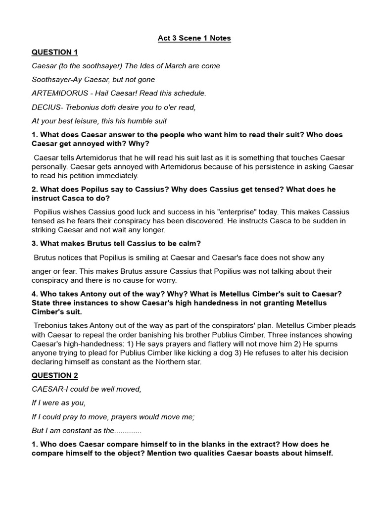 act 3 scene 1 jc | PDF | Mark Antony | Julius Caesar