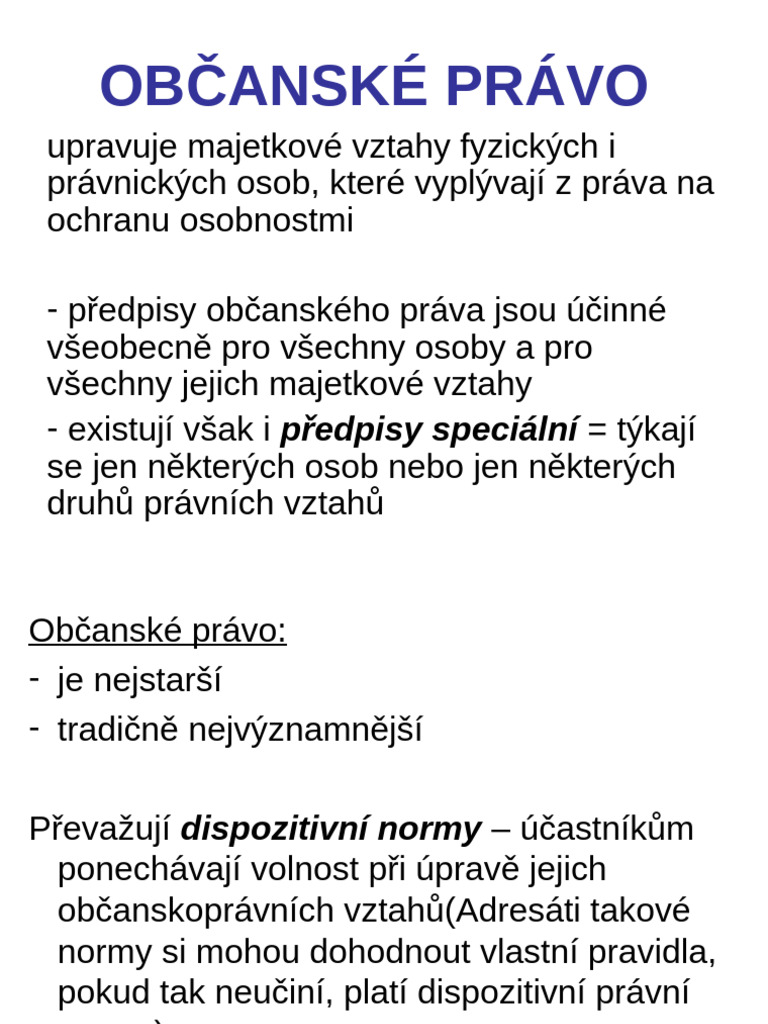 ZÃ NA Obcanske Pravo | PDF