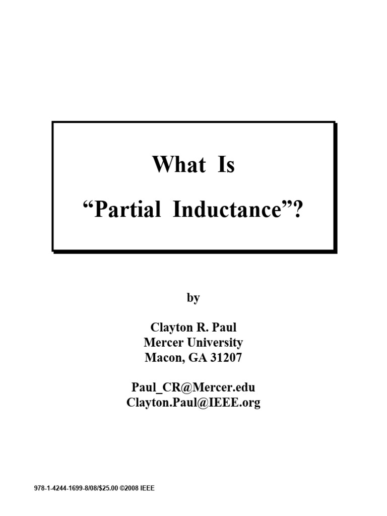 Partial Inductance | PDF | Inductance | Applied And Interdisciplinary ...