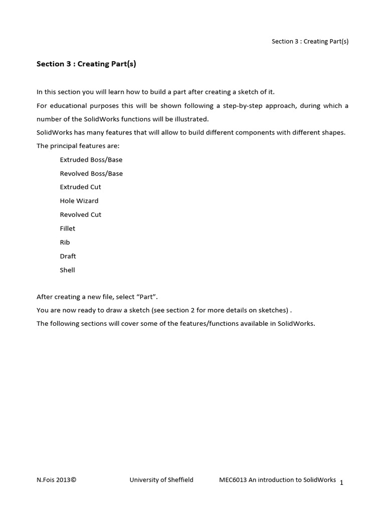 Section 3 Creating Parts | PDF | Extrusion | Orbital Inclination