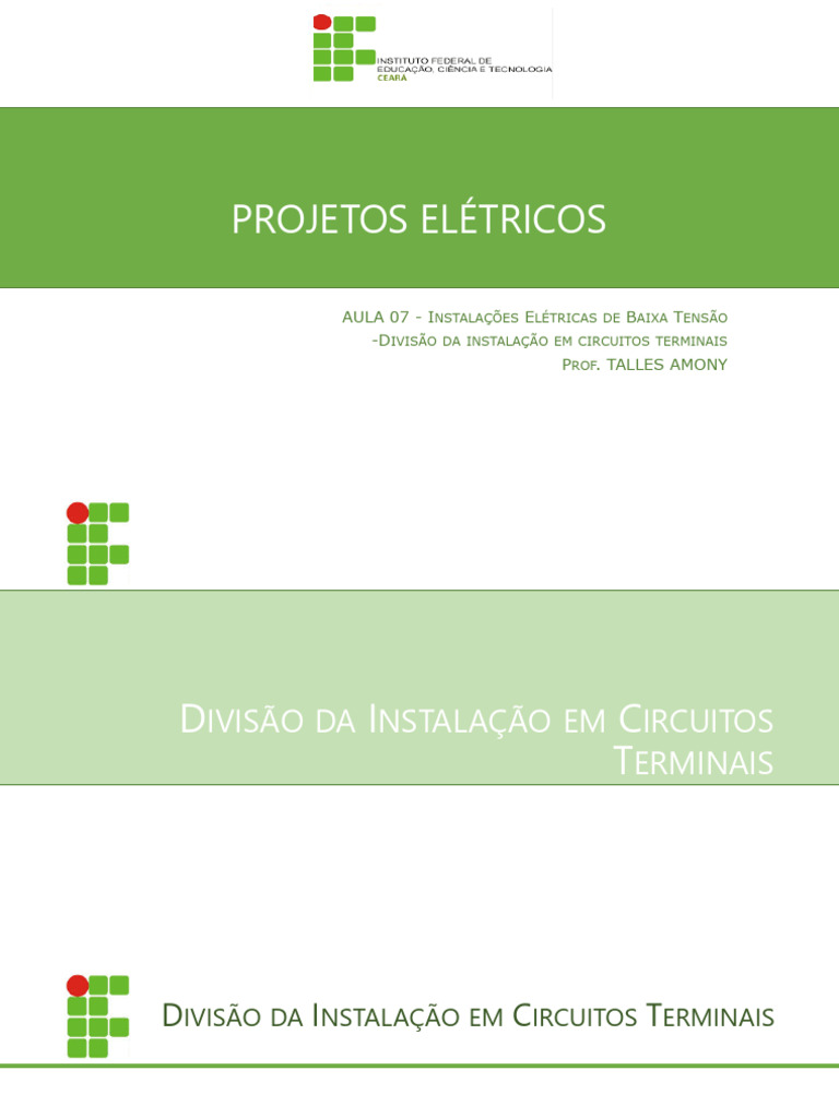 Aula 07 - Divisão Da Instalação em Circuitos Terminais | PDF | Rede ...
