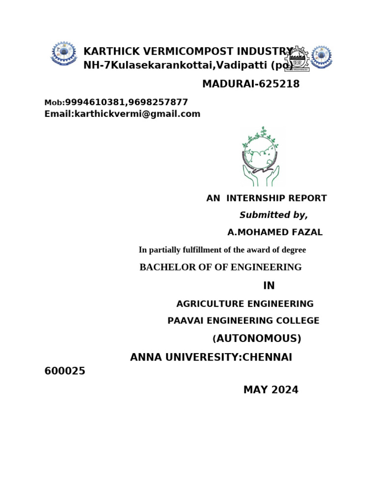 Karthick Vermicompost Hari 1 | PDF | Natural Materials | Agricultural Science