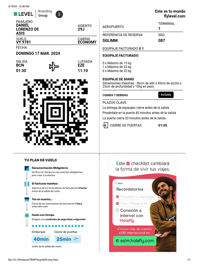 My Boarding Pass | PDF | Aviación