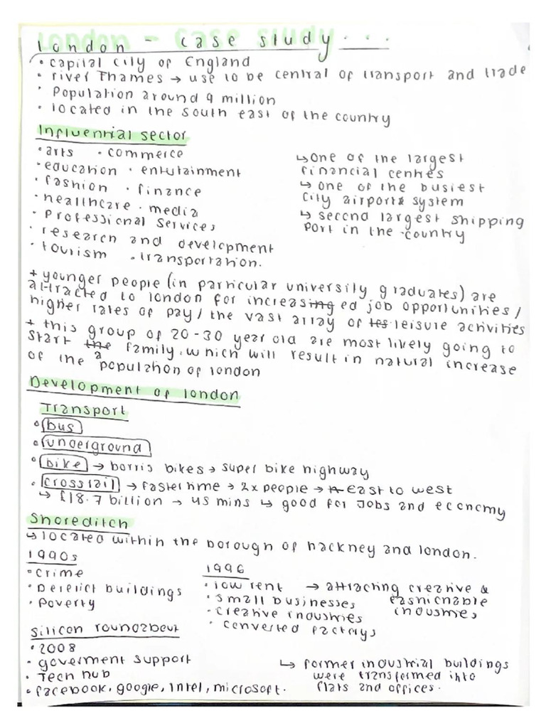 Geo London Notes 1 | PDF
