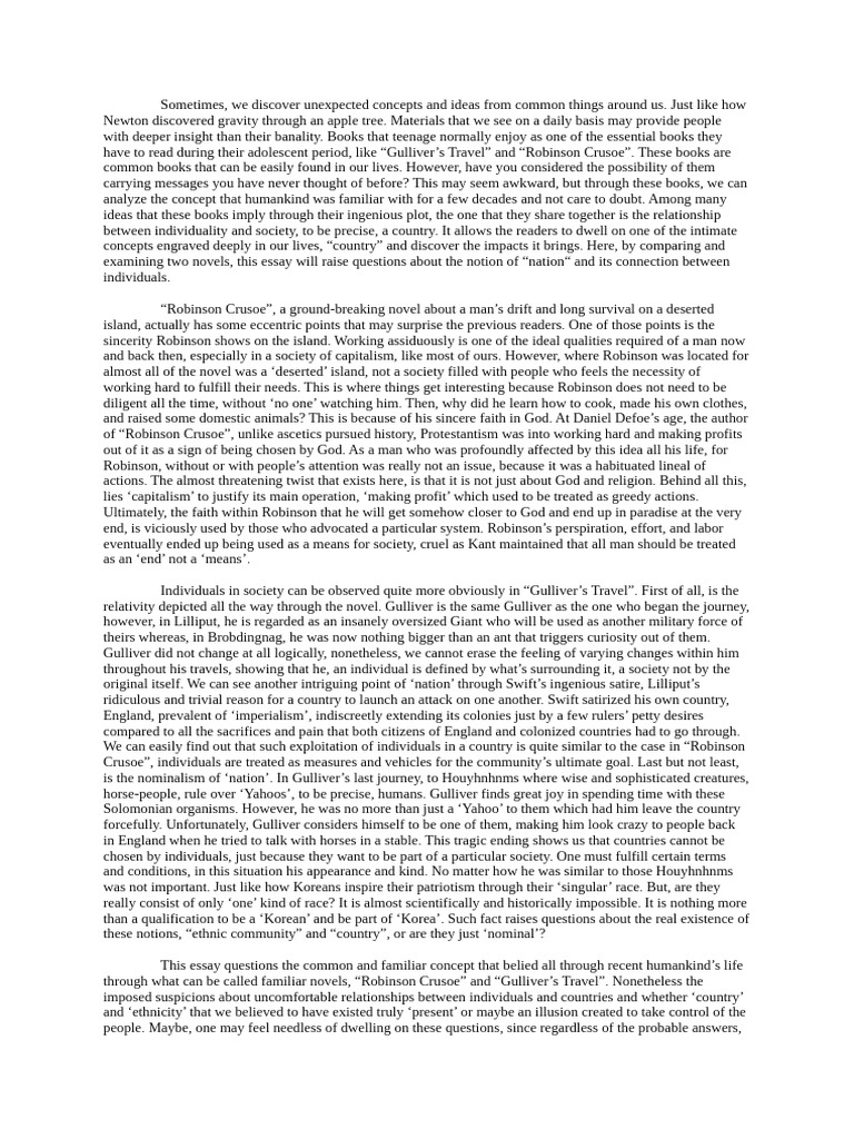 Gulliver's Travels and Robinson Crusoe | PDF