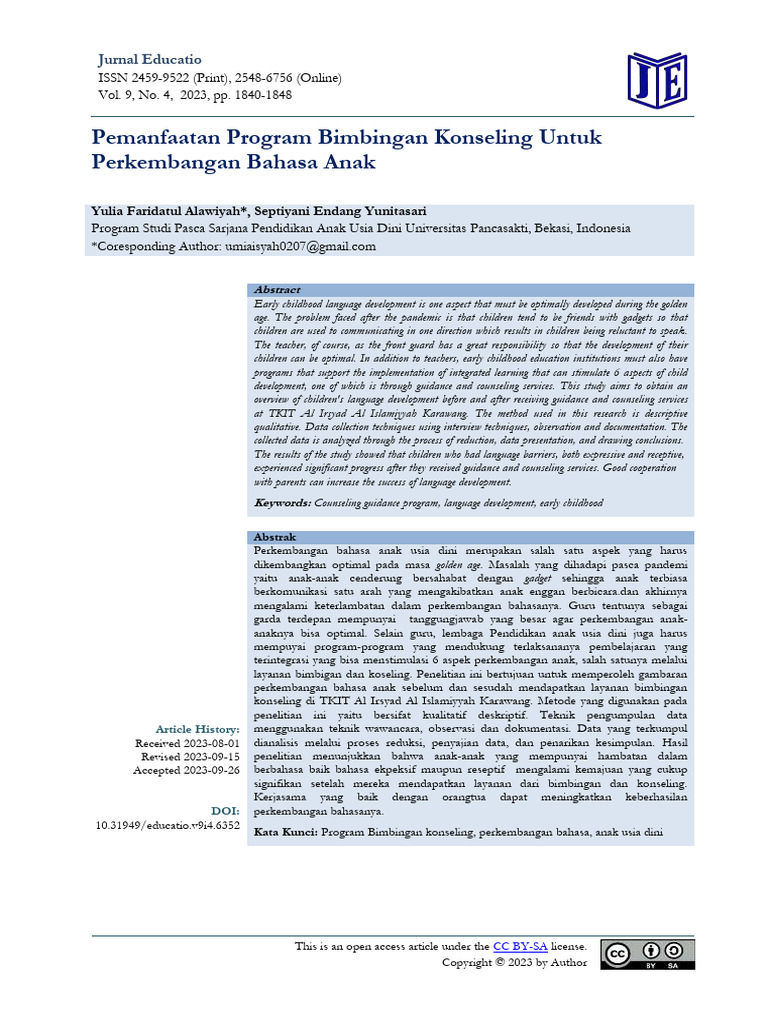 Pemanfaatan Program Bimbingan Konseling Untuk Perk | PDF