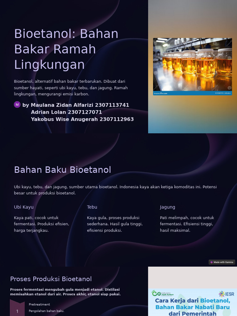 Bioetanol Bahan Bakar Ramah Lingkungan | PDF